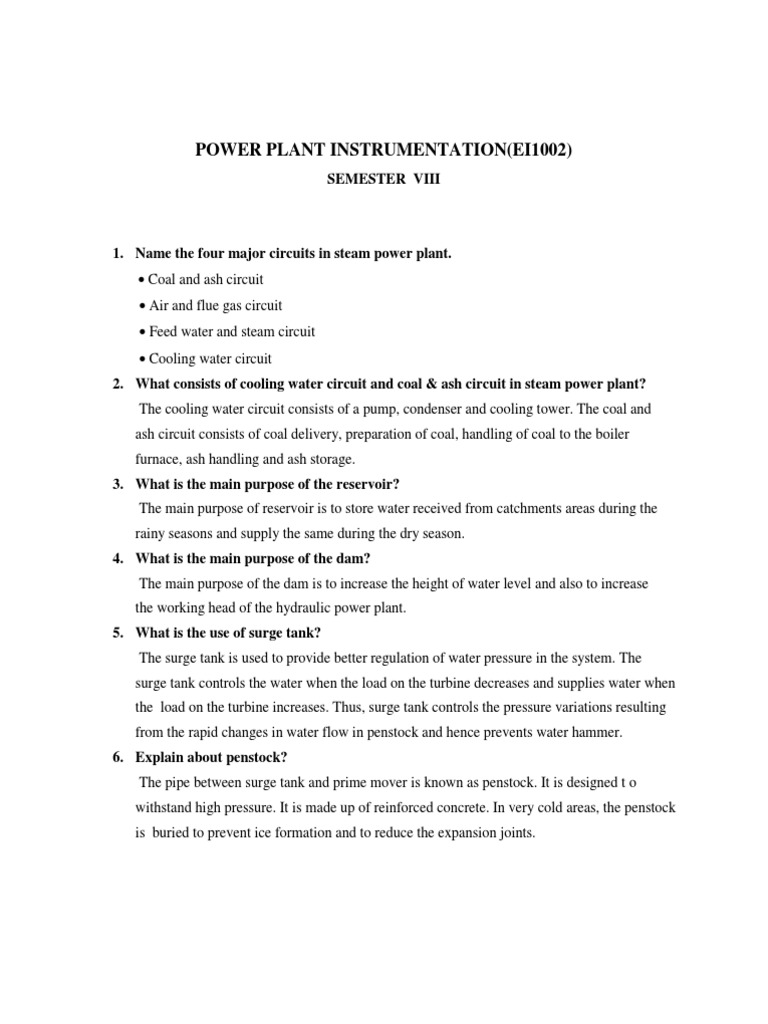 Power Plant Instrumentation Overview | PDF
