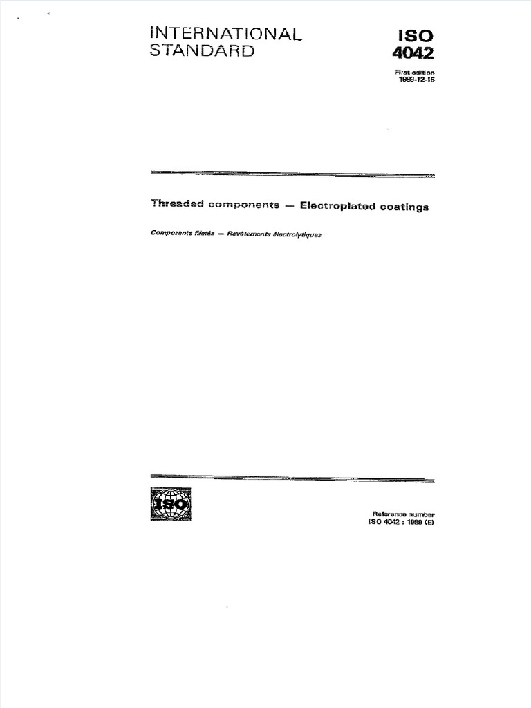 ISO 4042 - Rivestimenti Elettrolitici | PDF