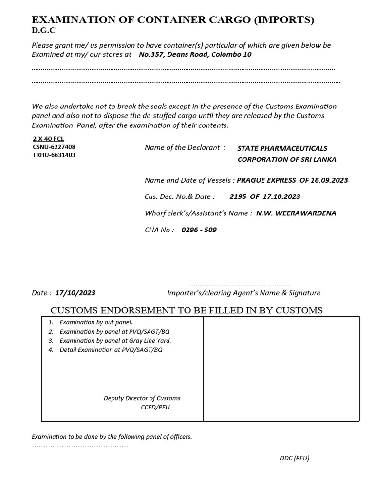 FCL Form | PDF