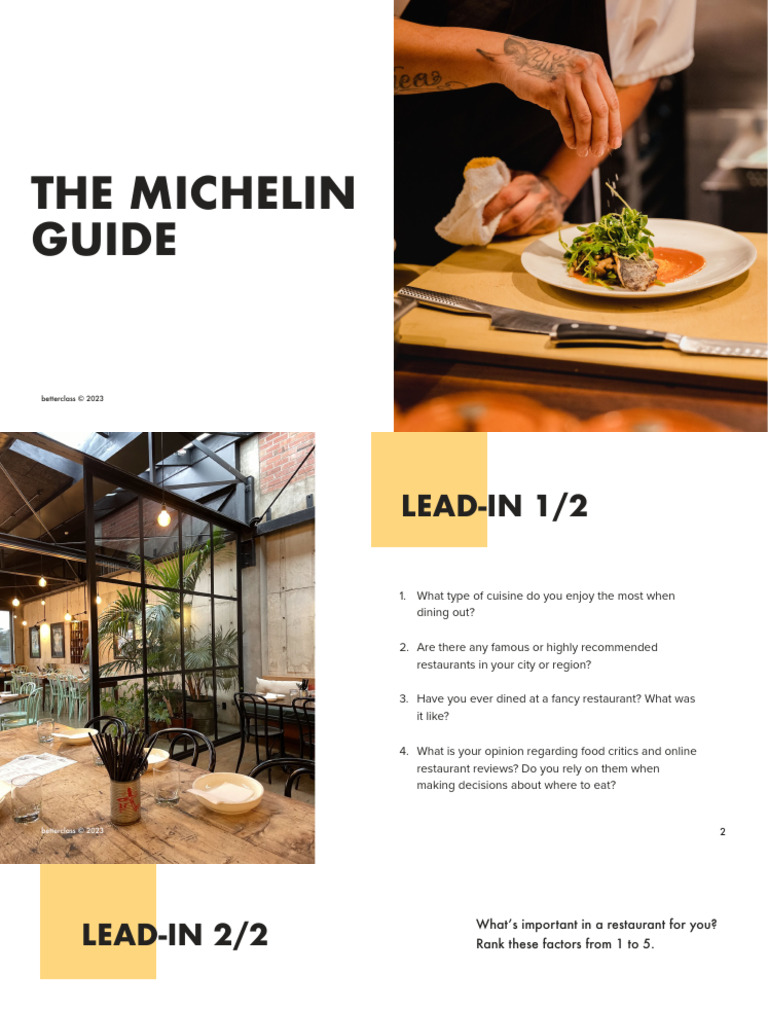 B2 The Michelin Guide | PDF | Restaurants | Food And Drink