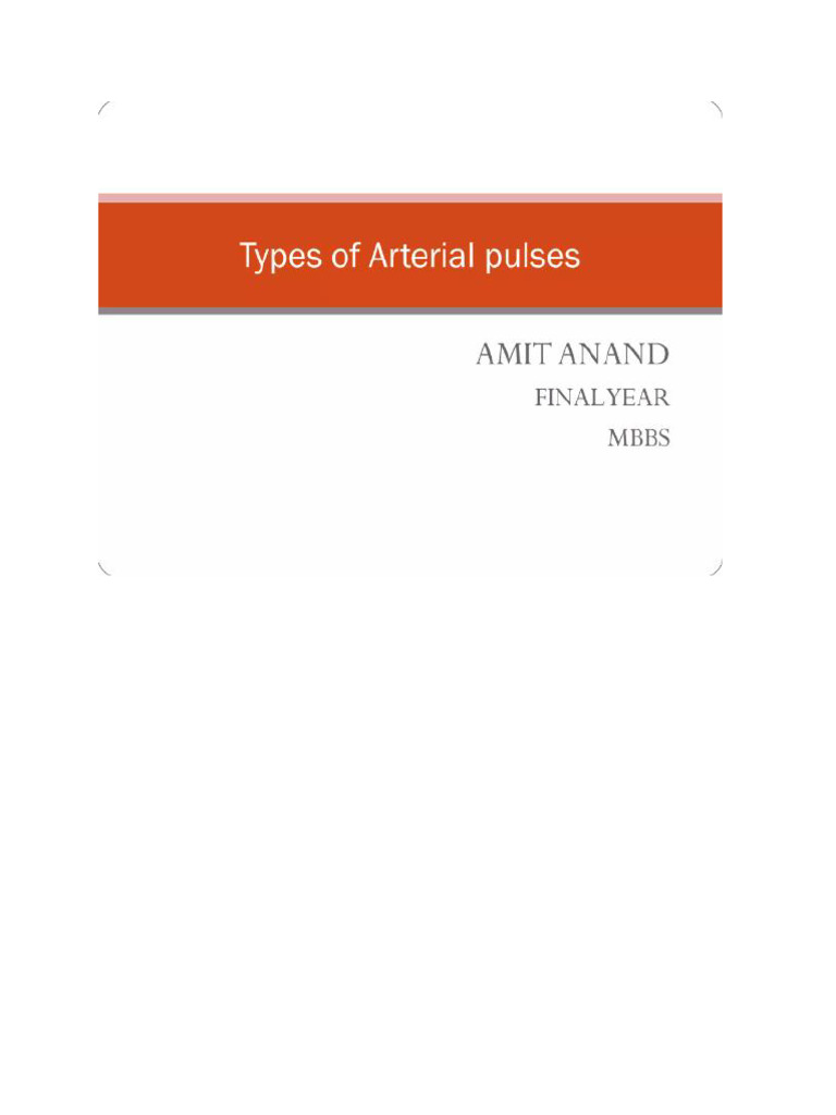 Types of Arterial Pulses | PDF