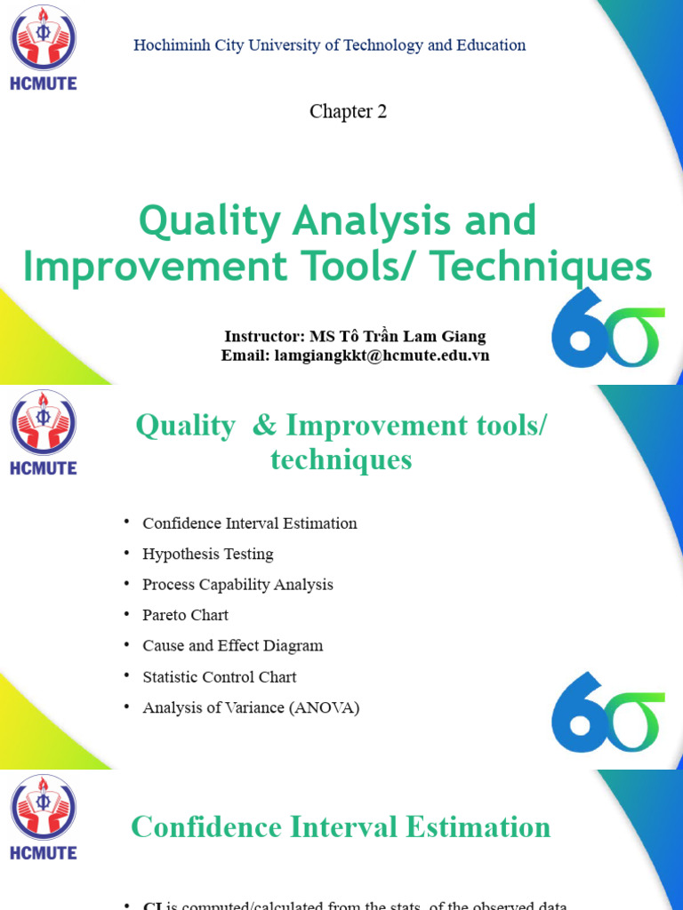 C.2 Quality Analysis and Improvement Tools | PDF | Confidence Interval | Statistics