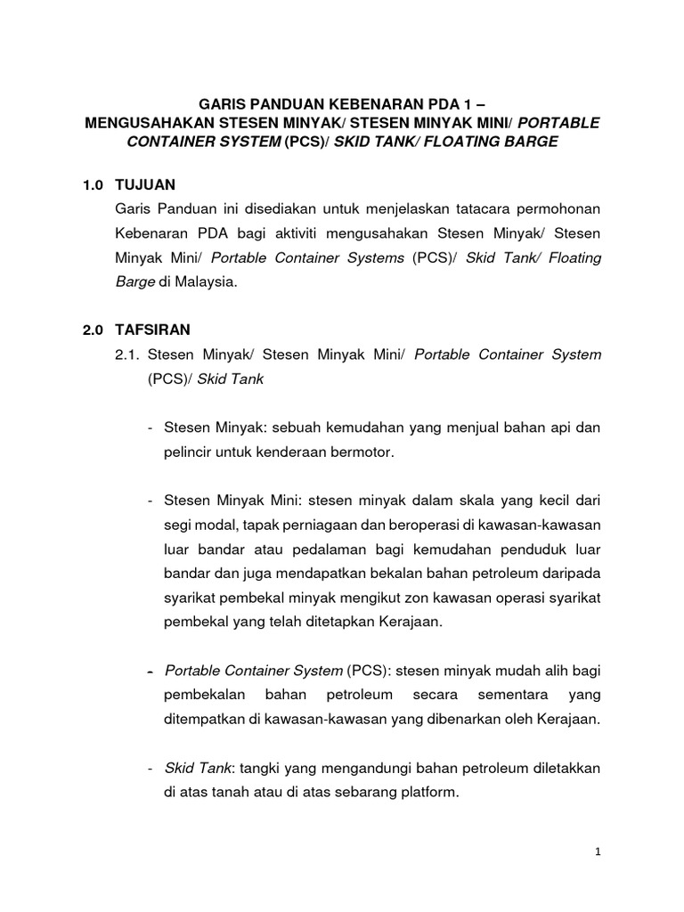 Garis Panduan Pda 1 - 200119 | PDF