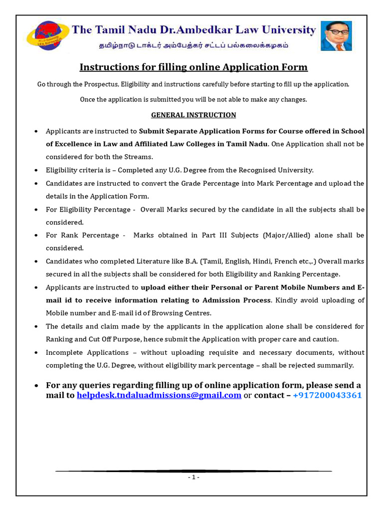 Instructions For Filling Online Application Form-3 Year | PDF | Image ...