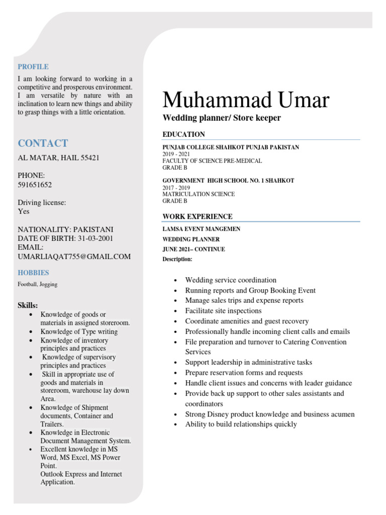 Umar CV | PDF | Knowledge