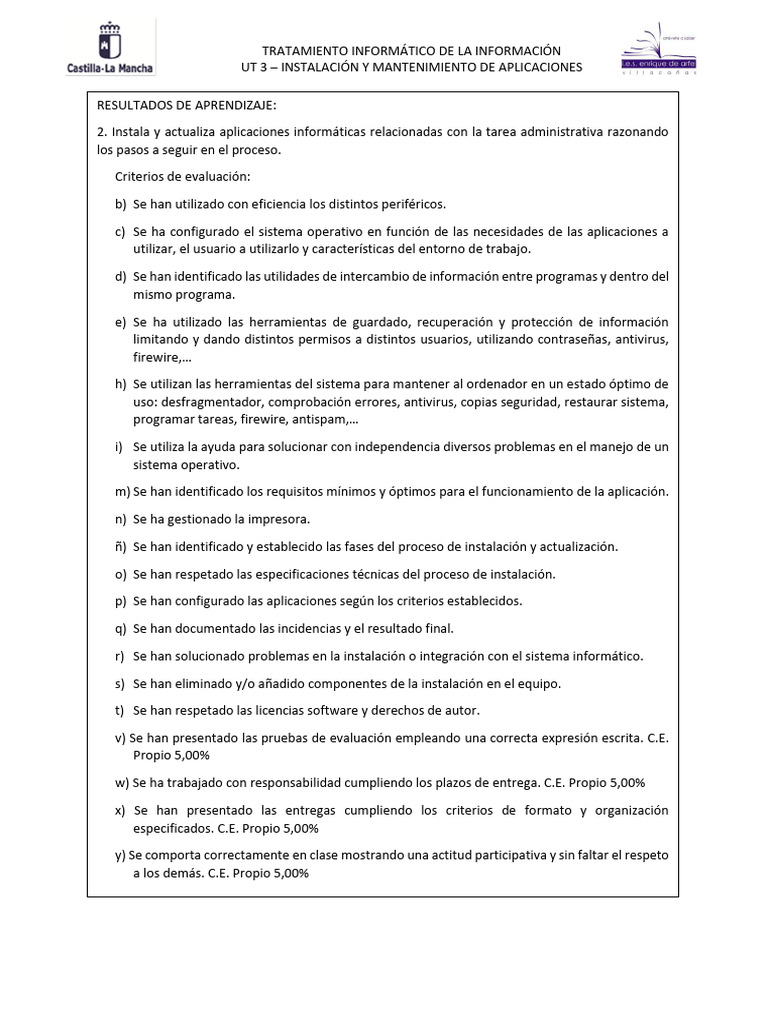 Ut 3 - Instalación y Mantenimiento de Aplicaciones | PDF | Windows 10 | Virus de computadora