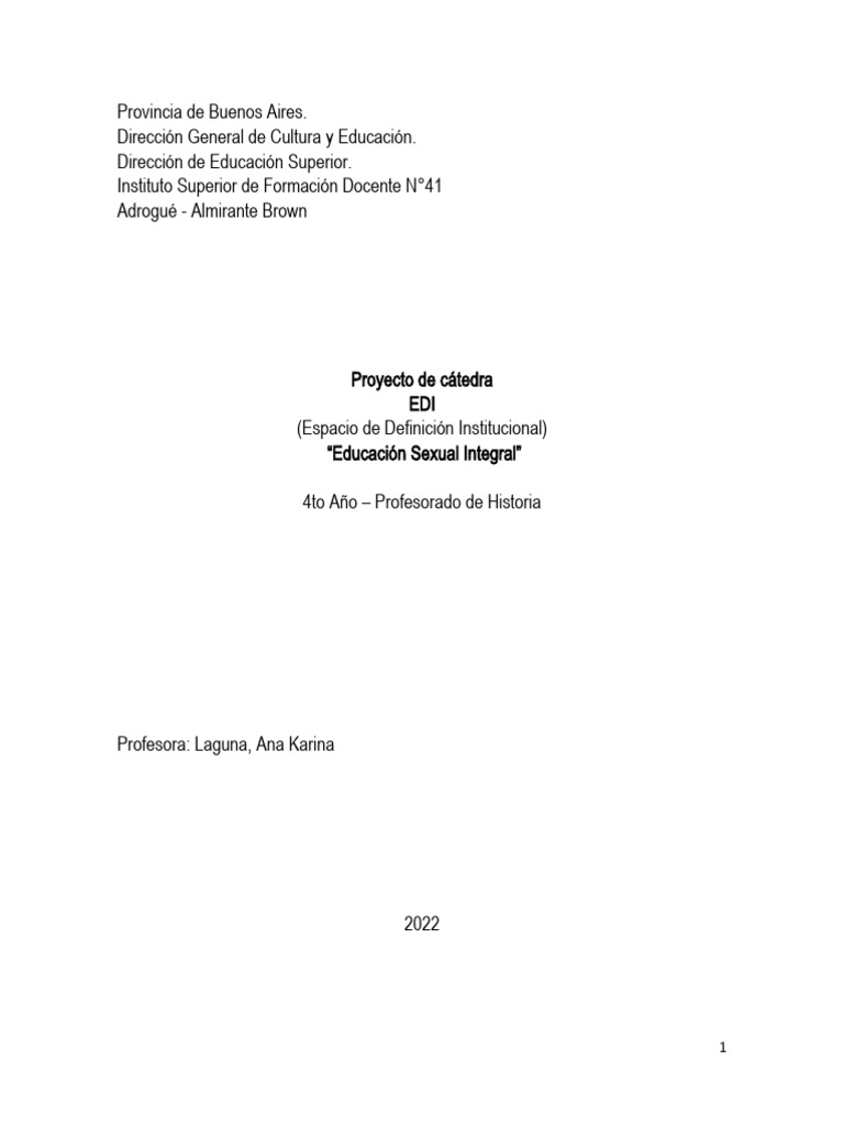 Laguna - Programa Edi - Esi 2022 | PDF | Maestros | Educación sexual