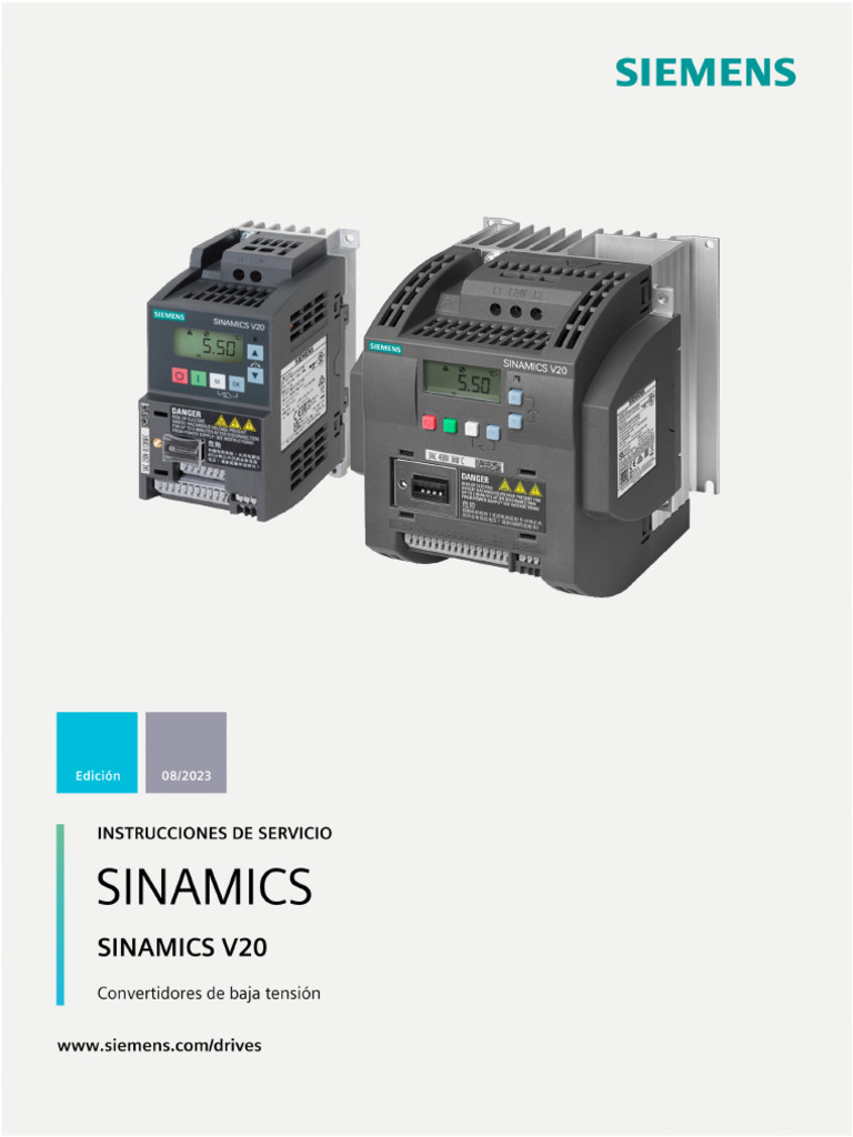 Manual Siemens V20 | Descargar gratis PDF | Tornillo | Conector eléctrico