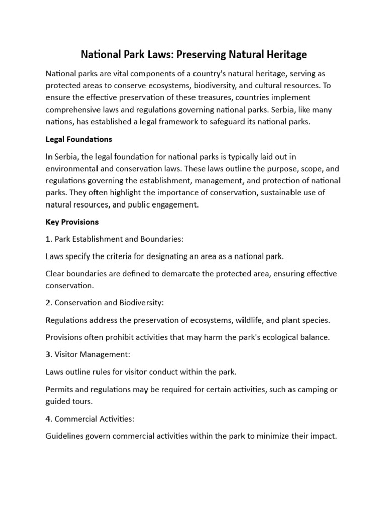 National Park Laws | PDF | Conservation Biology | Sustainability
