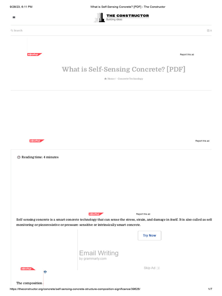 What Is Self-Sensing Concrete - (PDF) - The Constructor | PDF | Concrete | Composite Material