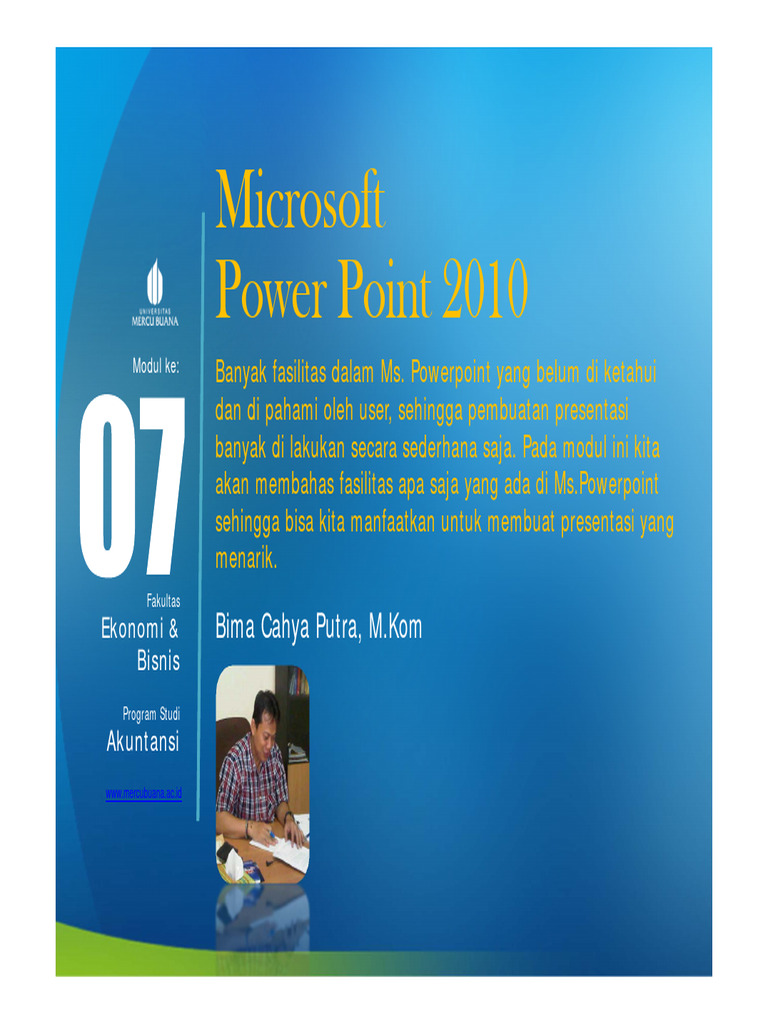 Microsoft Power Point 2010 Modul Ke | PDF