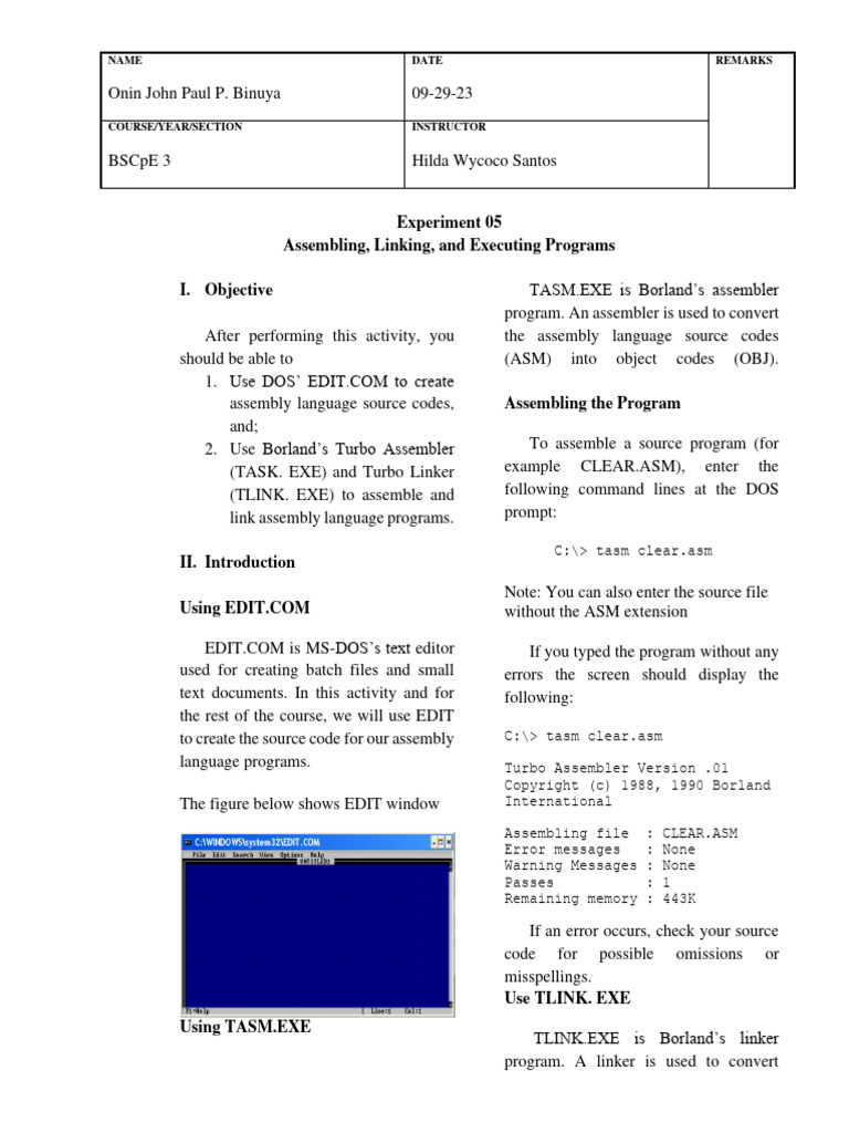 5_Turbo Assembler | PDF | Command Line Interface | Assembly Language