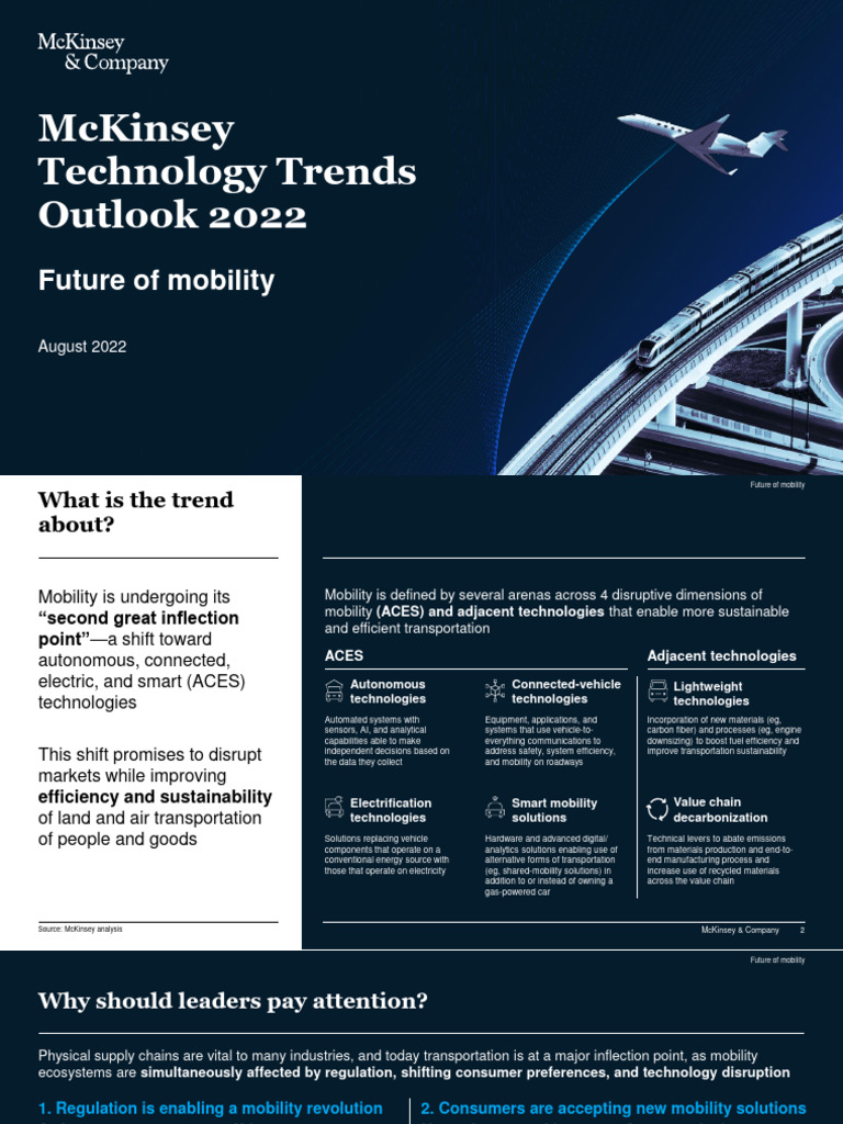 McKinsey Tech Trends Outlook 2022 Mobility | PDF | Transport | Electric Vehicle