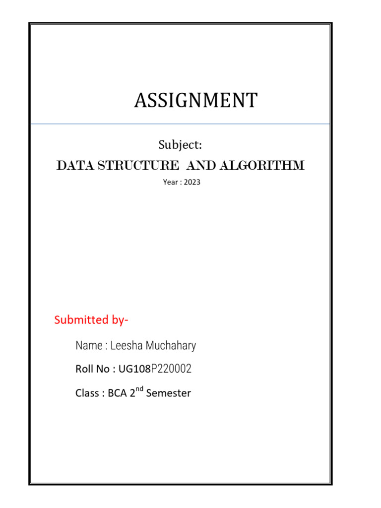 AssignmentDSA Lees | PDF | Queue (Abstract Data Type) | Computer Data