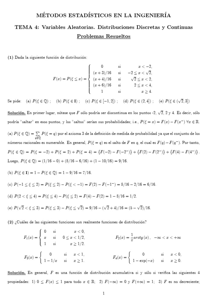 Estadística TEMA 4. Problemas Resueltos | PDF | Enseñanza de matemática | Distribución de veneno