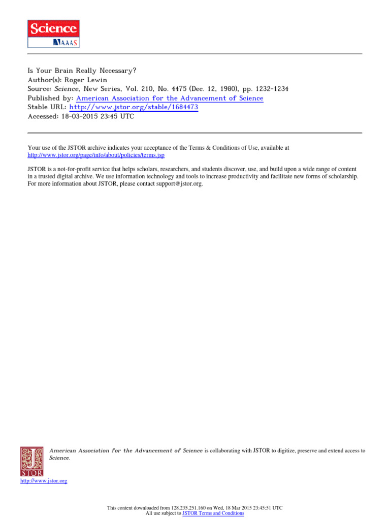 Is Your Brain Really Necessary? | PDF