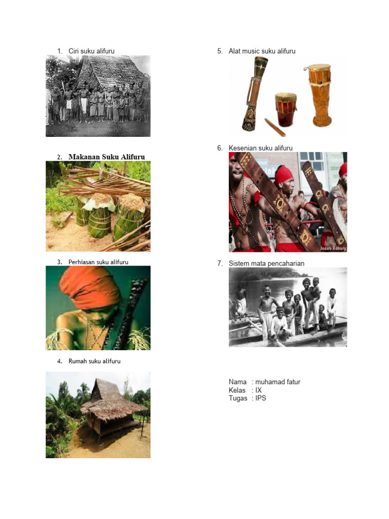 Ciri Suku Alifuru | PDF