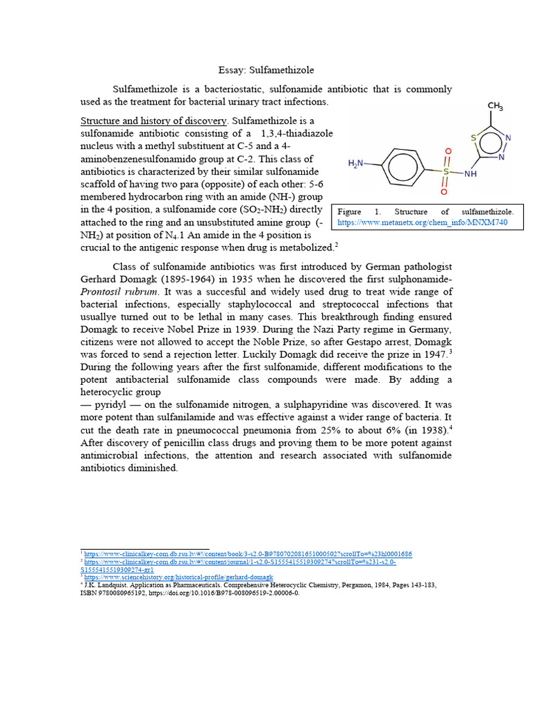 Sulfamethizole | PDF | Antimicrobial Resistance | Enzyme Inhibitor