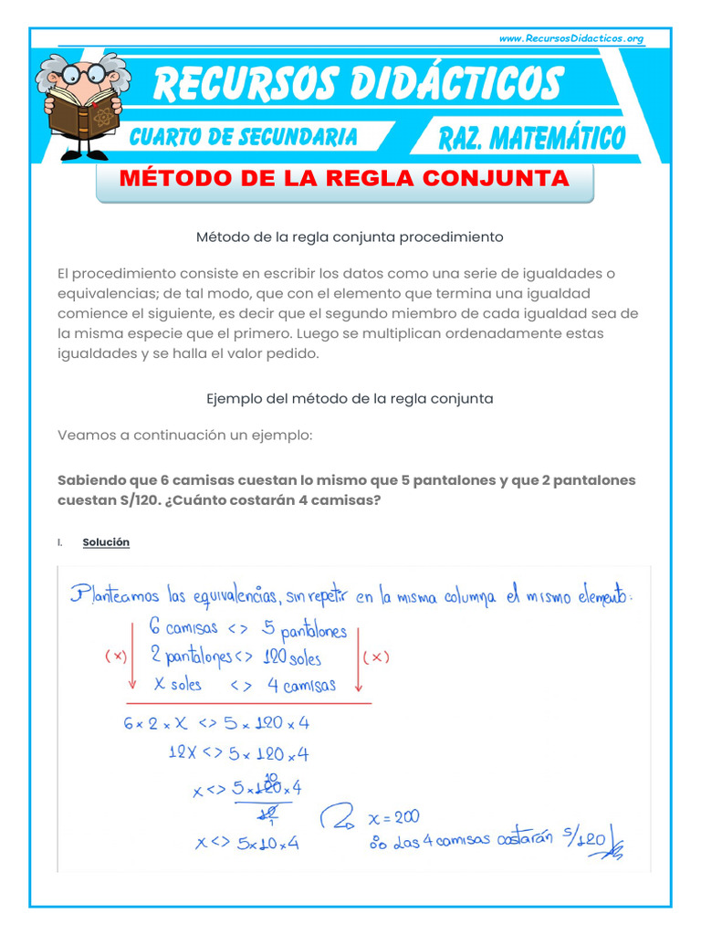 4°metodo de La Regla Conjunta Lidu | PDF