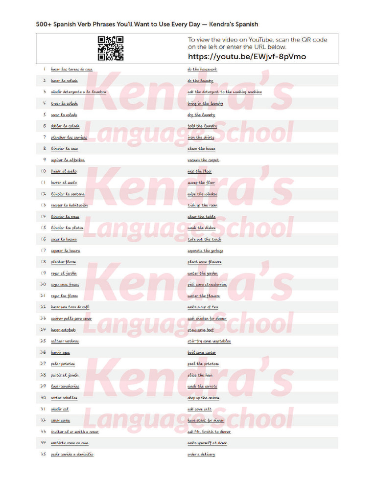 500 Spanish Verb Phrases | PDF