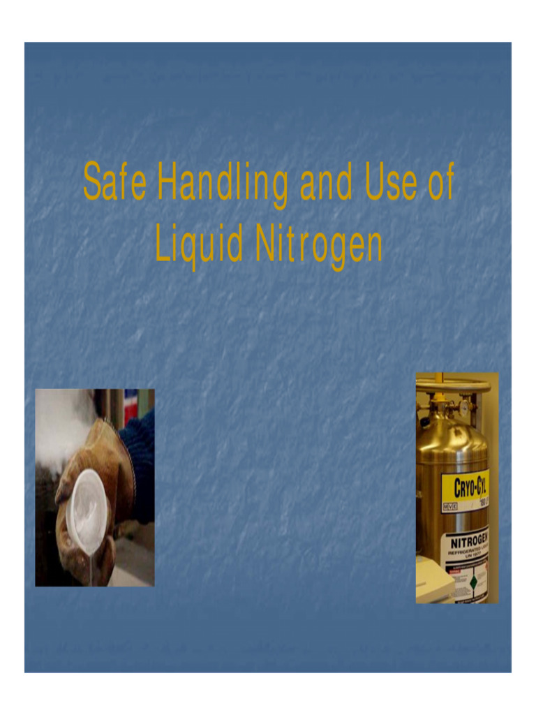 Liquid Nitrogen Training | PDF | Nitrogen | Applied And ...