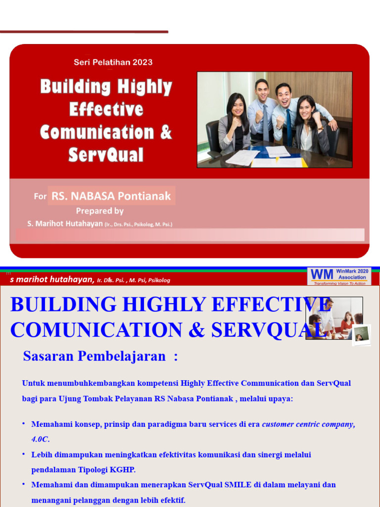 Pelatihan Komunikasi Efektif dan ServQual | PDF