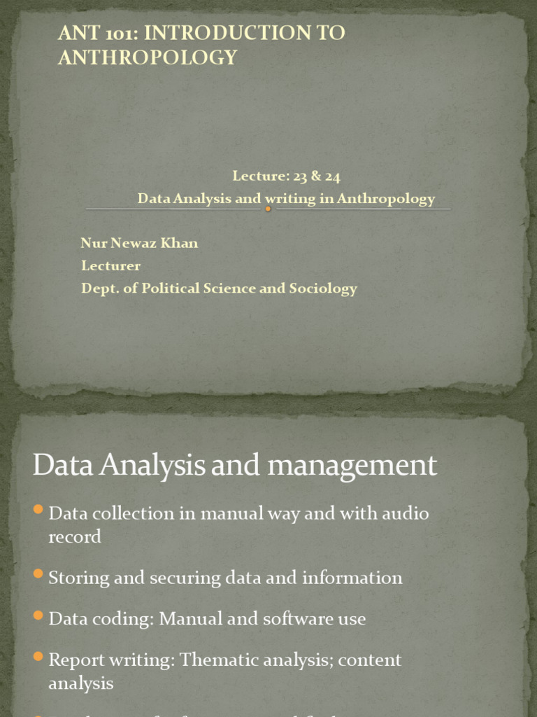 ANT101!23!24 Data Analysis Writing NN | PDF | Data | Plagiarism