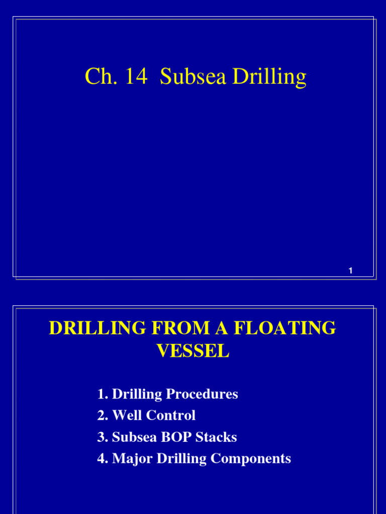 Subsea Drilling | PDF | Home & Garden | Science & Mathematics