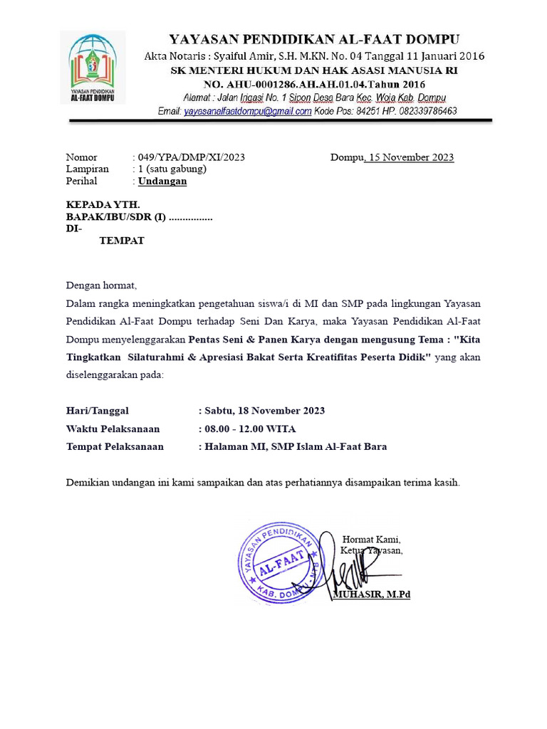 Undangan Pentas Seni Alfaat Bara Tamu Undagan Pdf Pdf