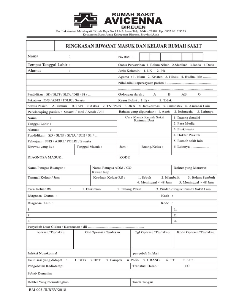 2 Formulir RM RI | PDF