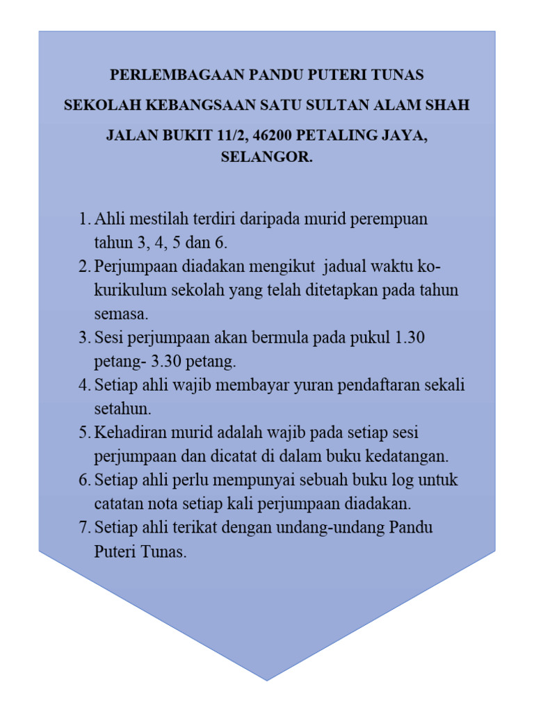 Perlembagaan Pandu Puteri Tunas | PDF