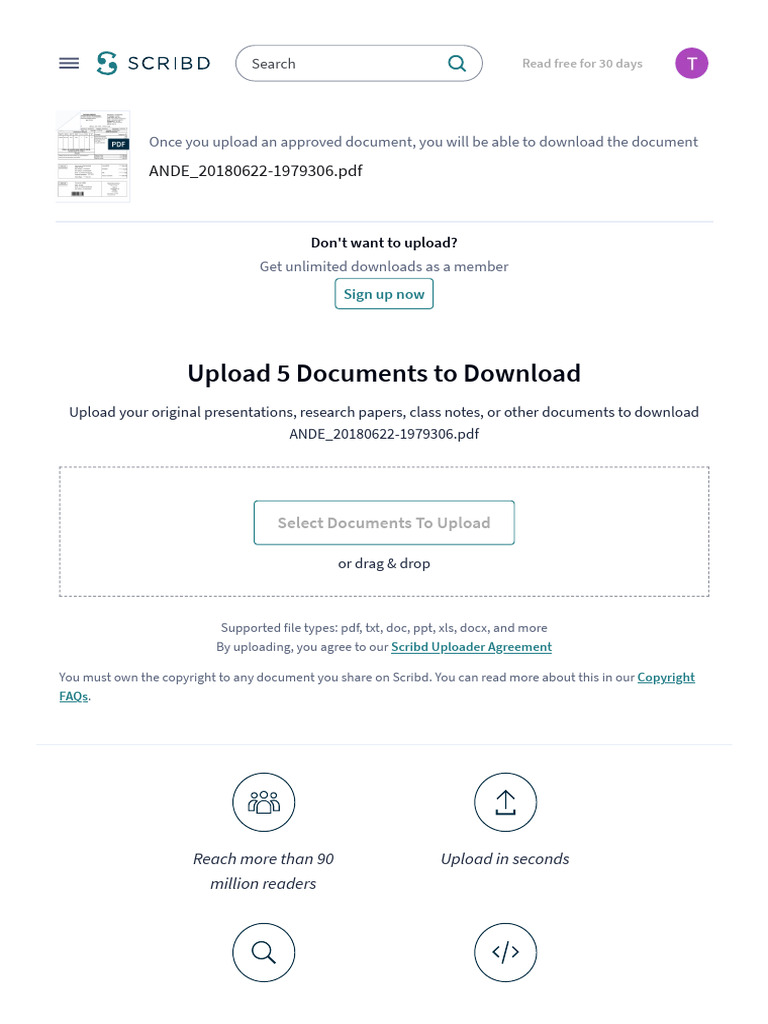 Upload 5 Documents To Download: ANDE - 20180622-1979306 PDF | PDF | Scribd | Cyberspace