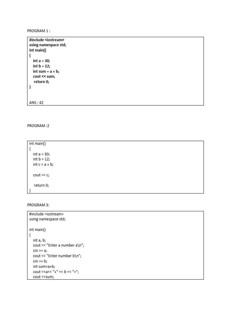 Lab Practice 1 | PDF | Namespace | Computer Programming