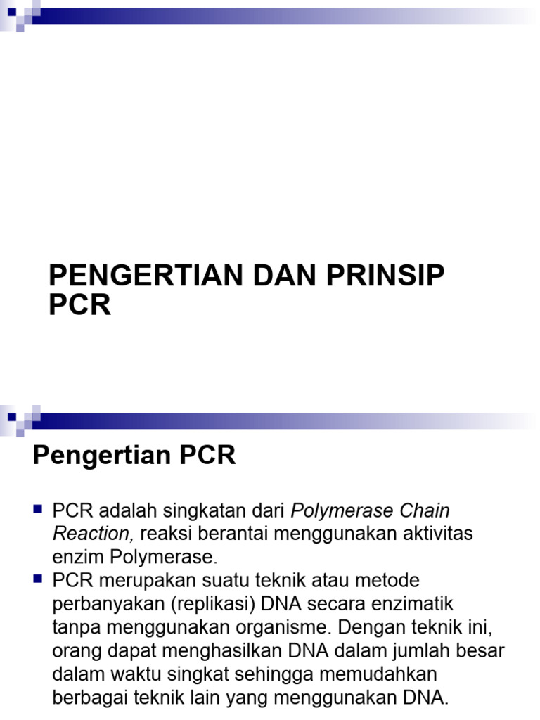 Pengertian Dan Prinsip PCR | PDF | Komputer