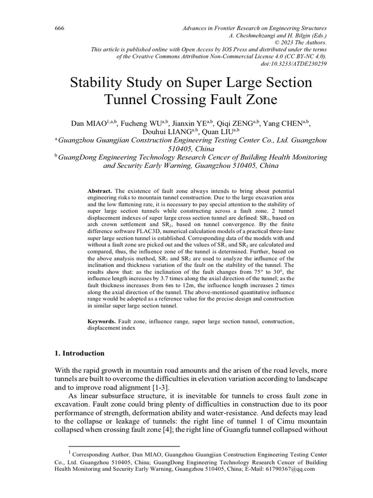 Stability Study On Super Large Section Tunnel Cros | PDF | Fault ...