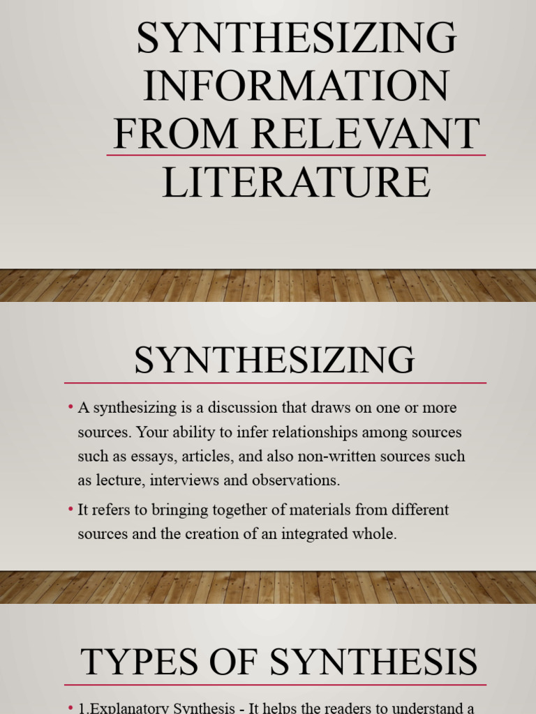 Literature Synthesis Techniques Guide | PDF | Information | Dialectic