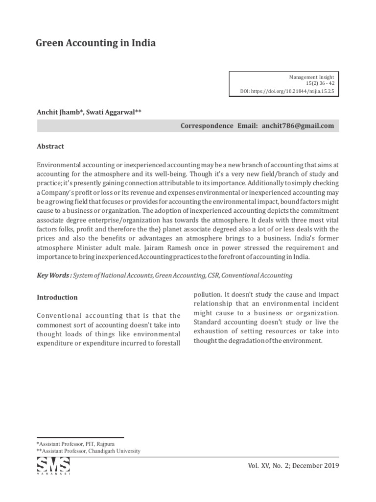 Green Accounting in India | PDF | Capital Accumulation | Environmental Protection