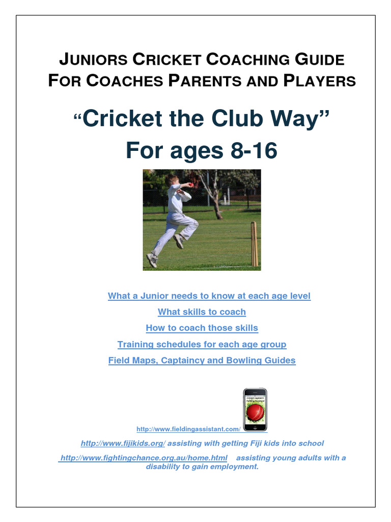 Junior Cricket Coaching Manual | PDF | Bowling (Cricket) | Athletic Sports