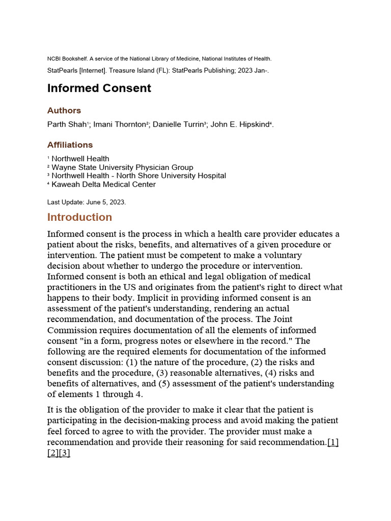 Informed Consent | PDF | Informed Consent | Bleeding