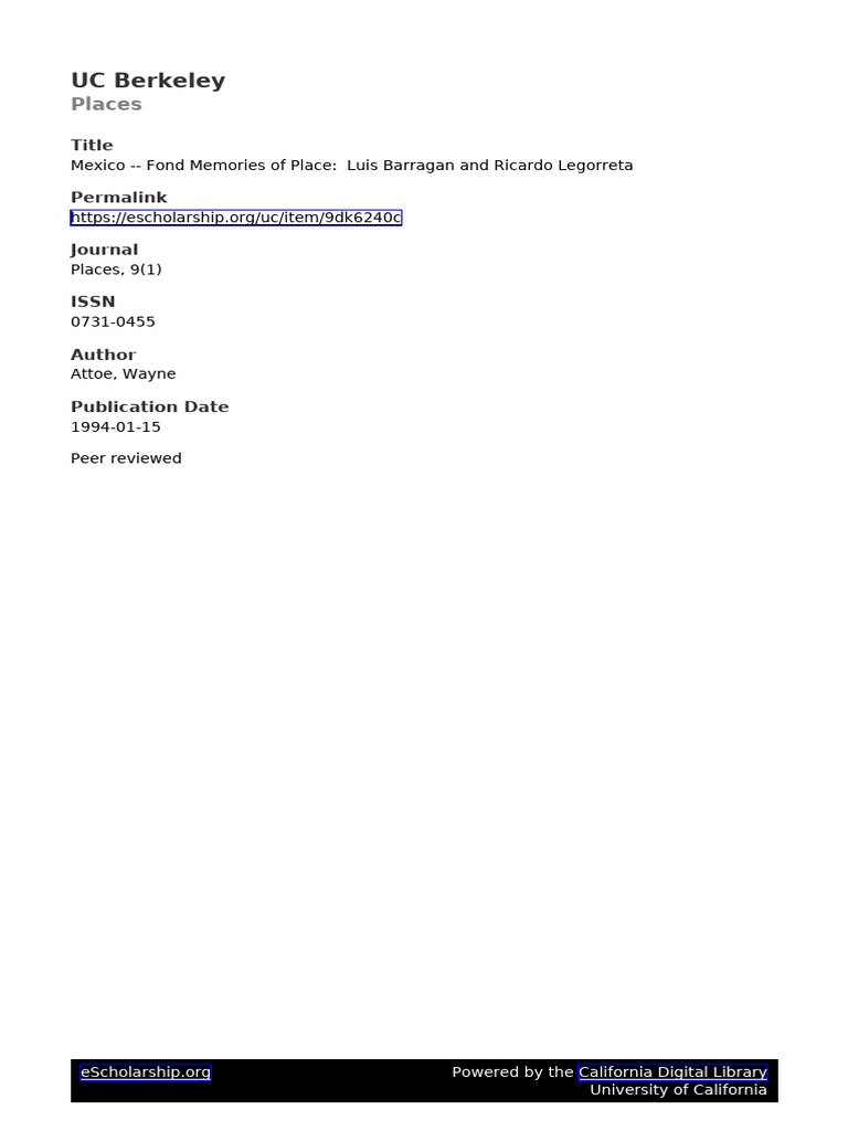 UC Berkeley: Places | PDF