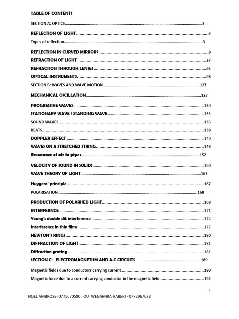 UACE Physics Notes Advanced Level Physics P.2 by Noel Ambrose | PDF ...