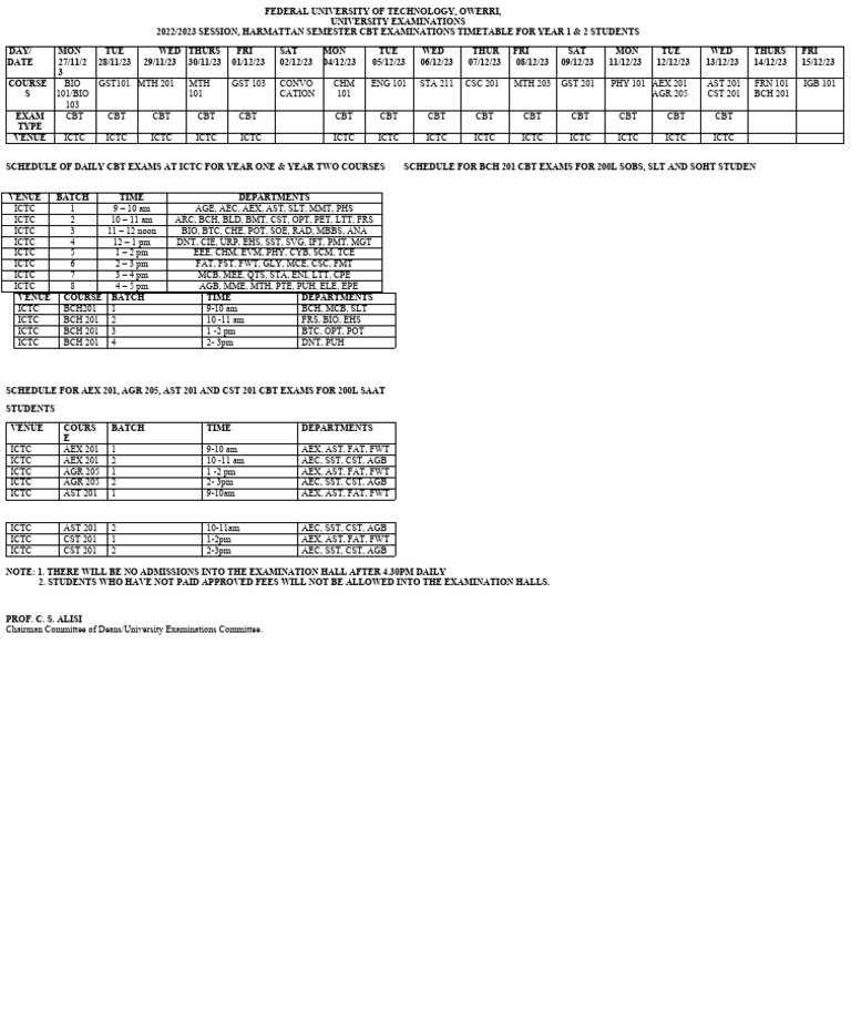 ADJUSTED_CBT_EXAMS_TIMETABLE_2022-2023[1] | PDF