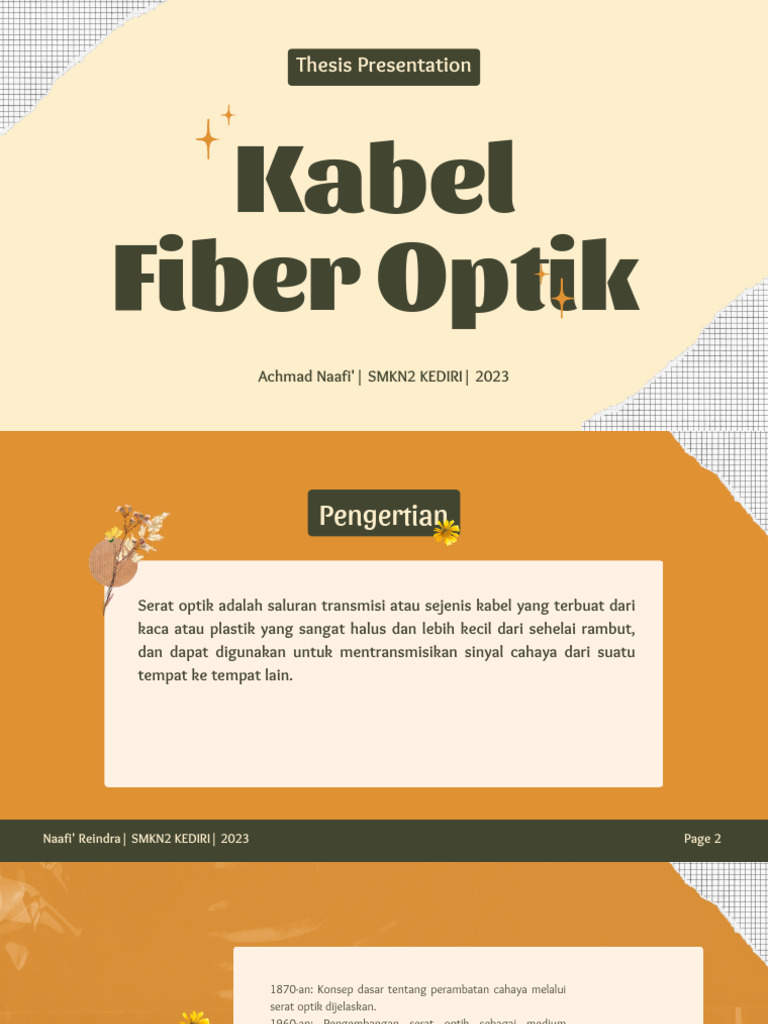 Fiber Optik: Sejarah & Perkembangan | PDF