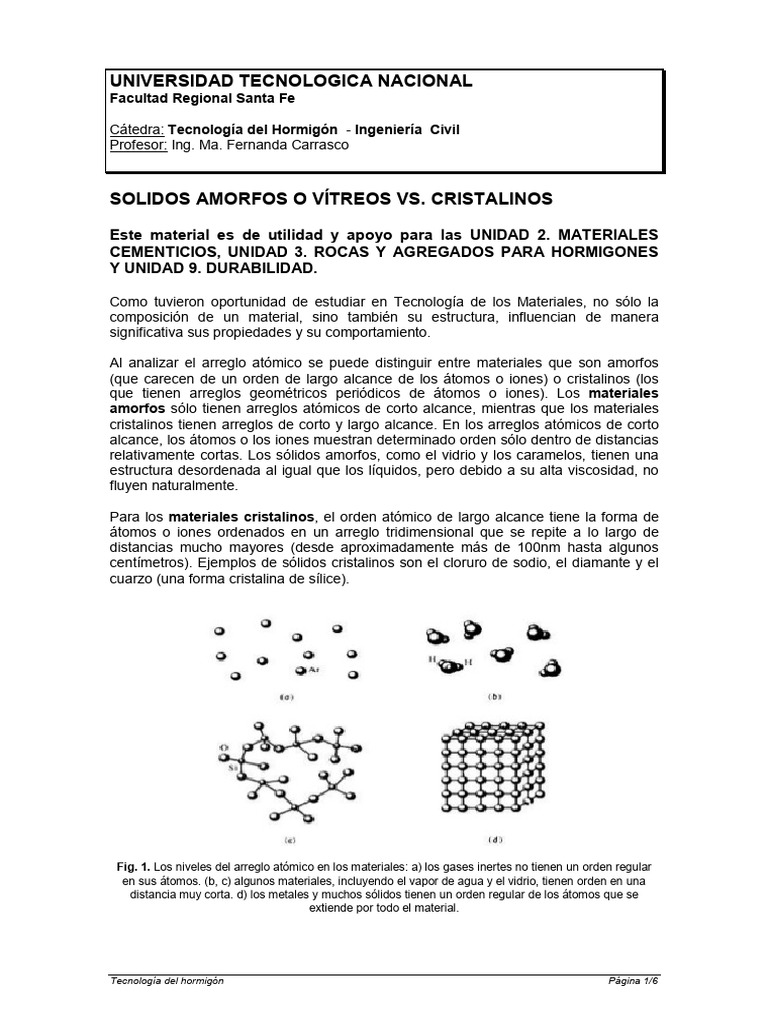 Sòlidos amorfos o vítreos vs cristalinos | PDF | Cristal | Sólido amorfo