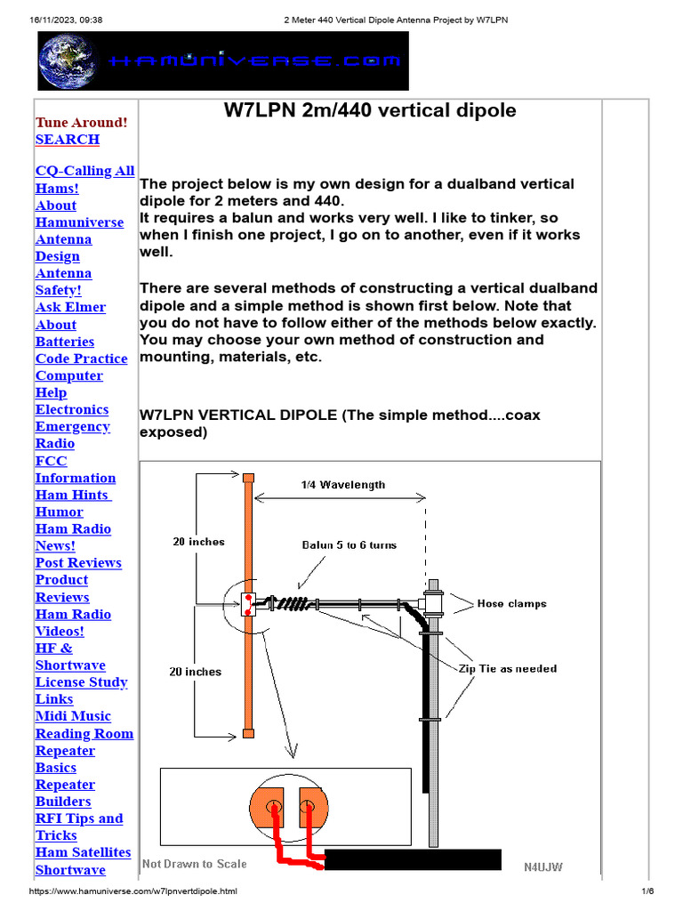 0 - 2 Meter 440 Vertical Dipole Antenna Project by W7LPN | Download ...