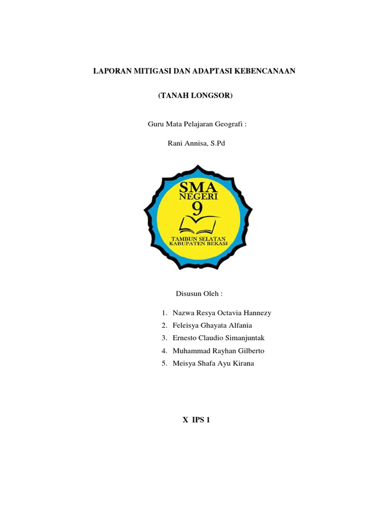 Mitigasi Tanah Longsor: Laporan Geografi | PDF | Sains & Matematika