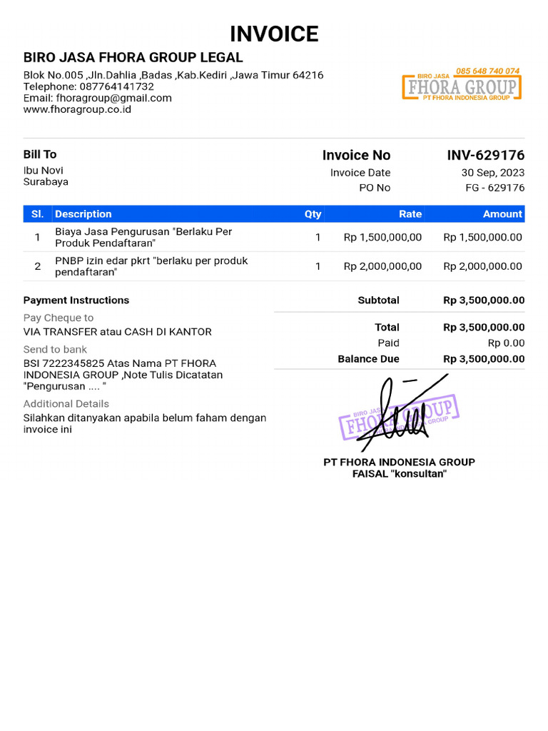 Invoice INV 629176 | PDF
