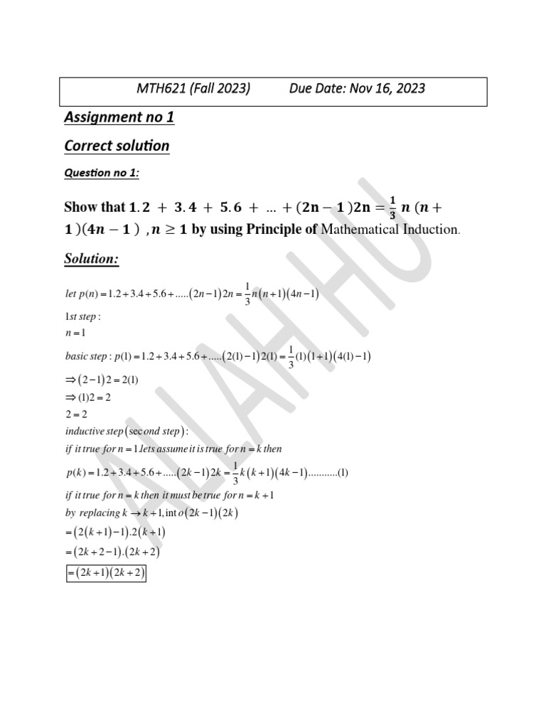 MTH621 (Assignment Solution) by Aziz | PDF | Mathematics | Mathematical Logic