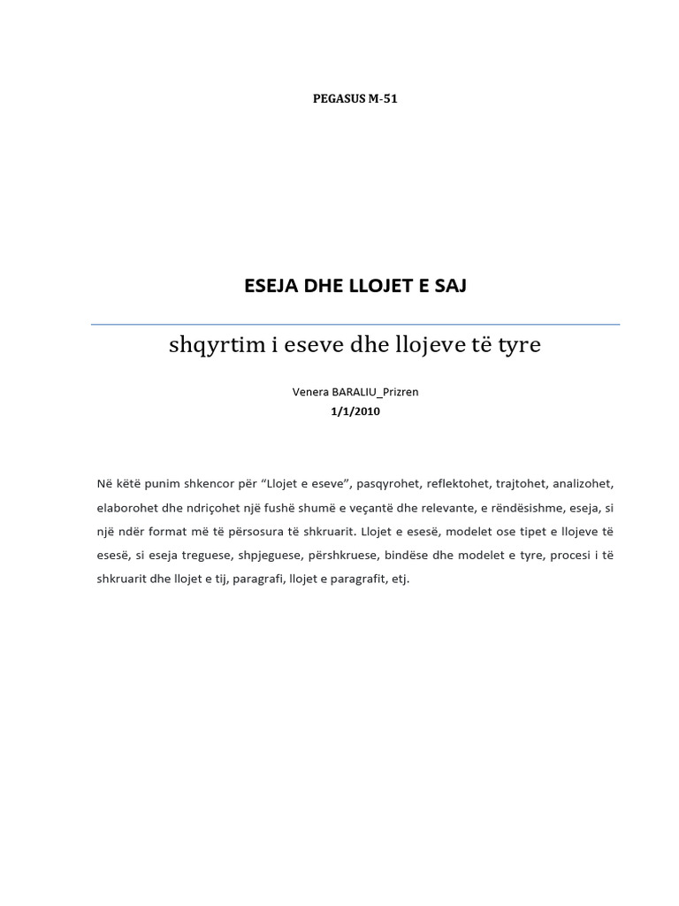 Esete Dhe Llojet e Tyre | PDF