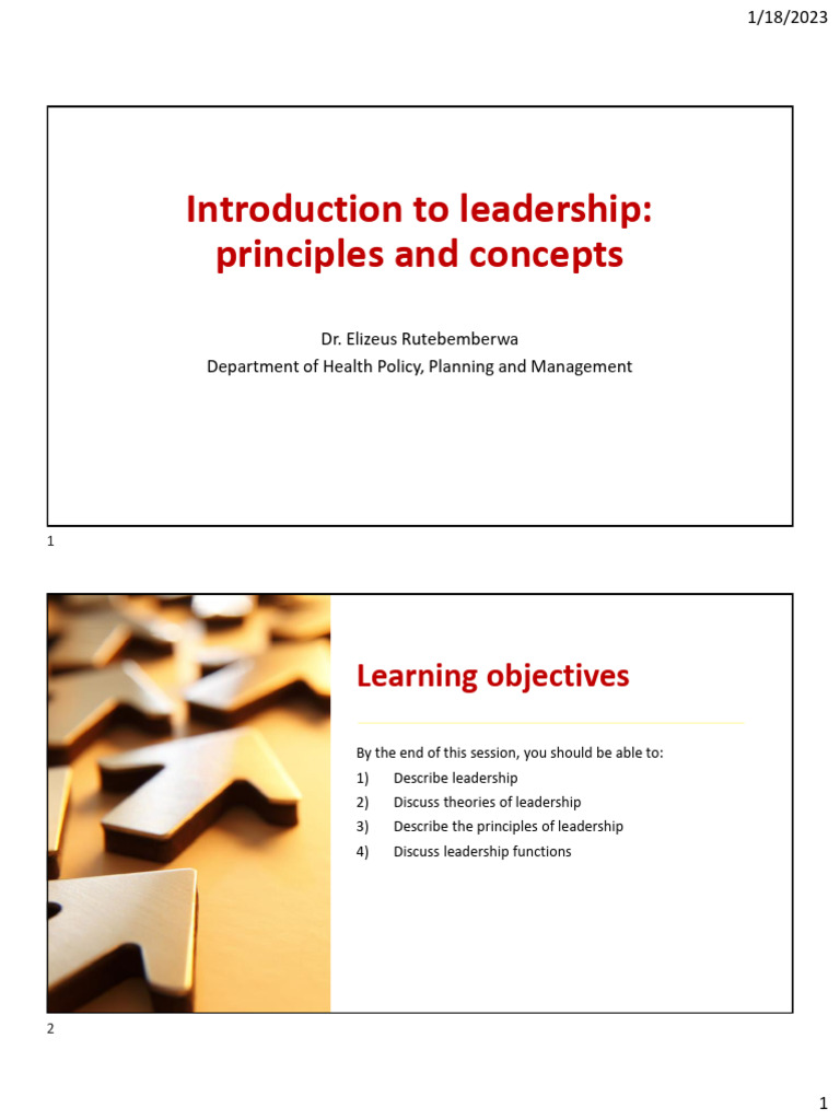 Introduction To Leadership - Final | PDF | Leadership ...